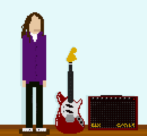 Me with me Fender Mustang @ PixelJoint.com