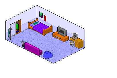 Pixel art project - bedroom @ PixelJoint.com