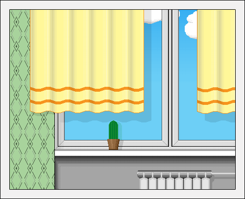 Kaktus on window @ PixelJoint.com