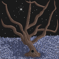 Old Dead Tree at Night @ PixelJoint.com