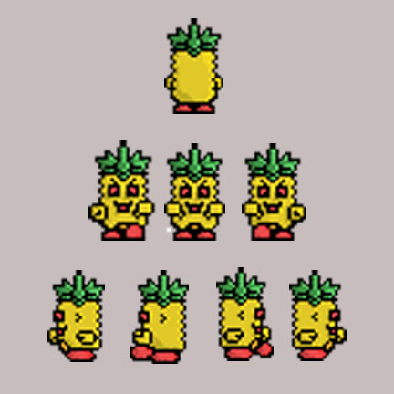 Pineapple Character Sprite Sheet @ PixelJoint.com