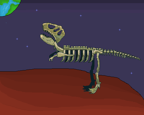 Sad Dinosaur skeleton @ PixelJoint.com