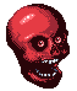 Evil Skull in Candle Light @ PixelJoint.com