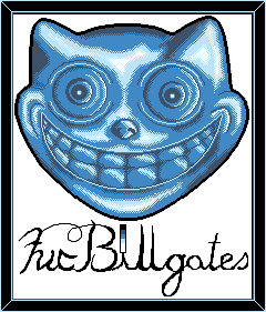 fucbillgate's cat's face in blue @ PixelJoint.com