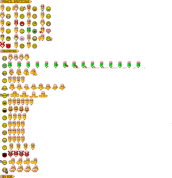 Pencil Emoticons @ PixelJoint.com