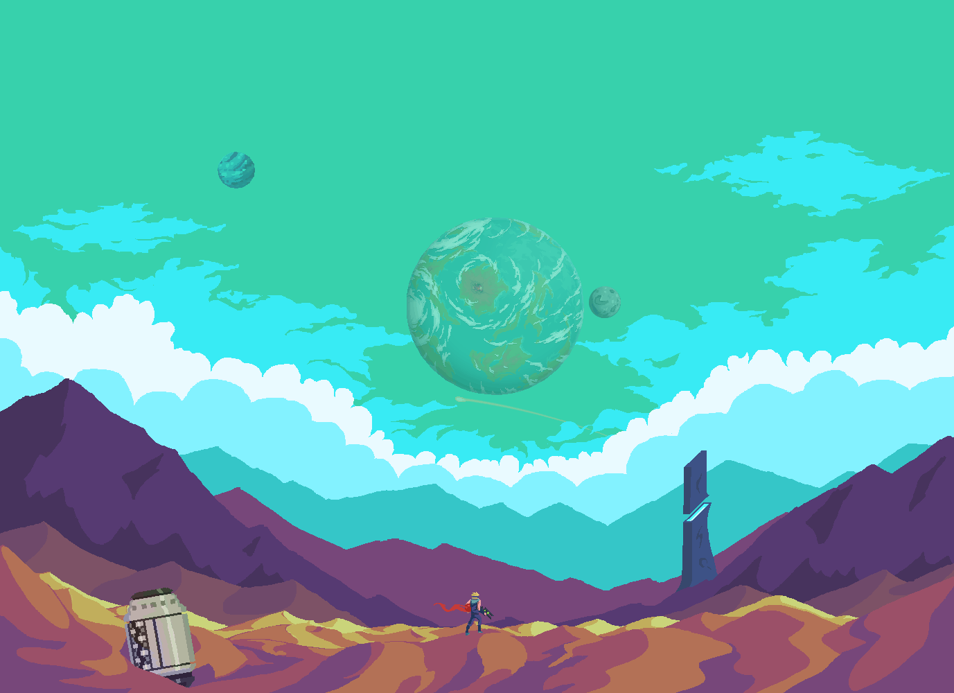 One Last Planet: Main Menu Art @ PixelJoint.com