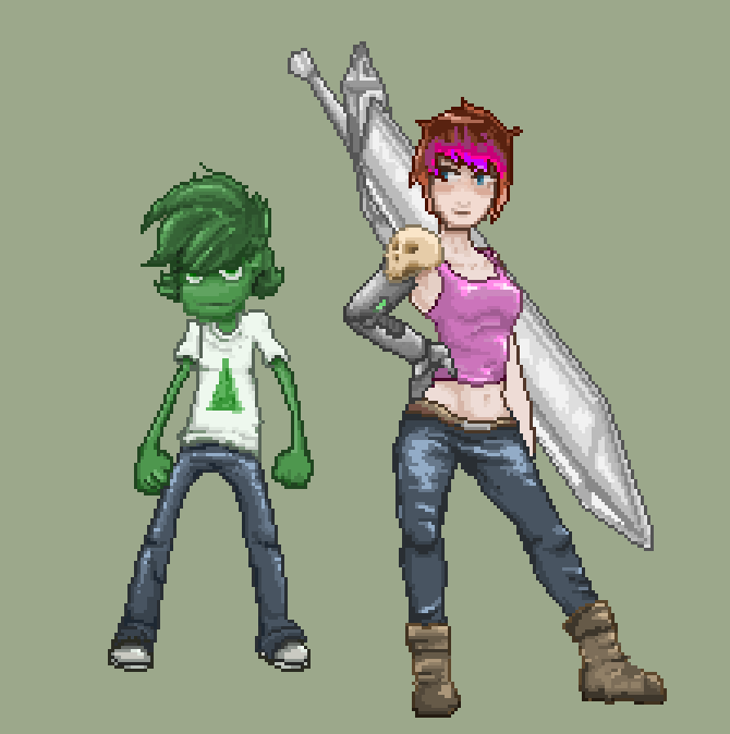 Joe and Swordchick @ PixelJoint.com