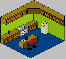 Isometric kitchen pixel @ PixelJoint.com