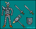 Pixelous knight and his stuff @ PixelJoint.com