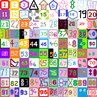 Numbers 1-100 @ PixelJoint.com