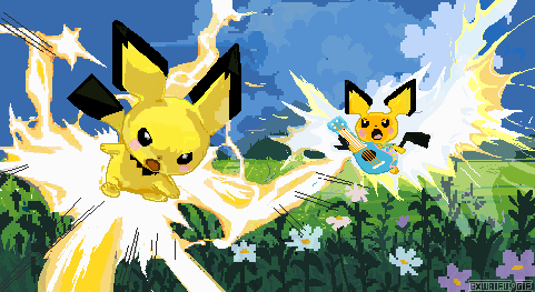 Ukulele pichu fight @ PixelJoint.com
