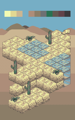 desert oasis adventure; game mock-up (work-in-progress) @ PixelJoint.com