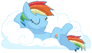 Rainbow Dash Lounging @ PixelJoint.com