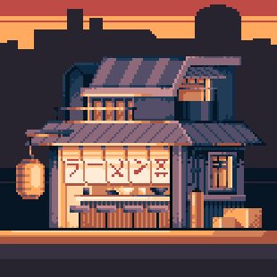 Night ramenshop @ PixelJoint.com