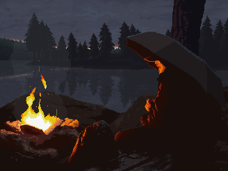 rainy campfire @ PixelJoint.com