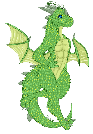 CC:Pixels green dragon @ PixelJoint.com
