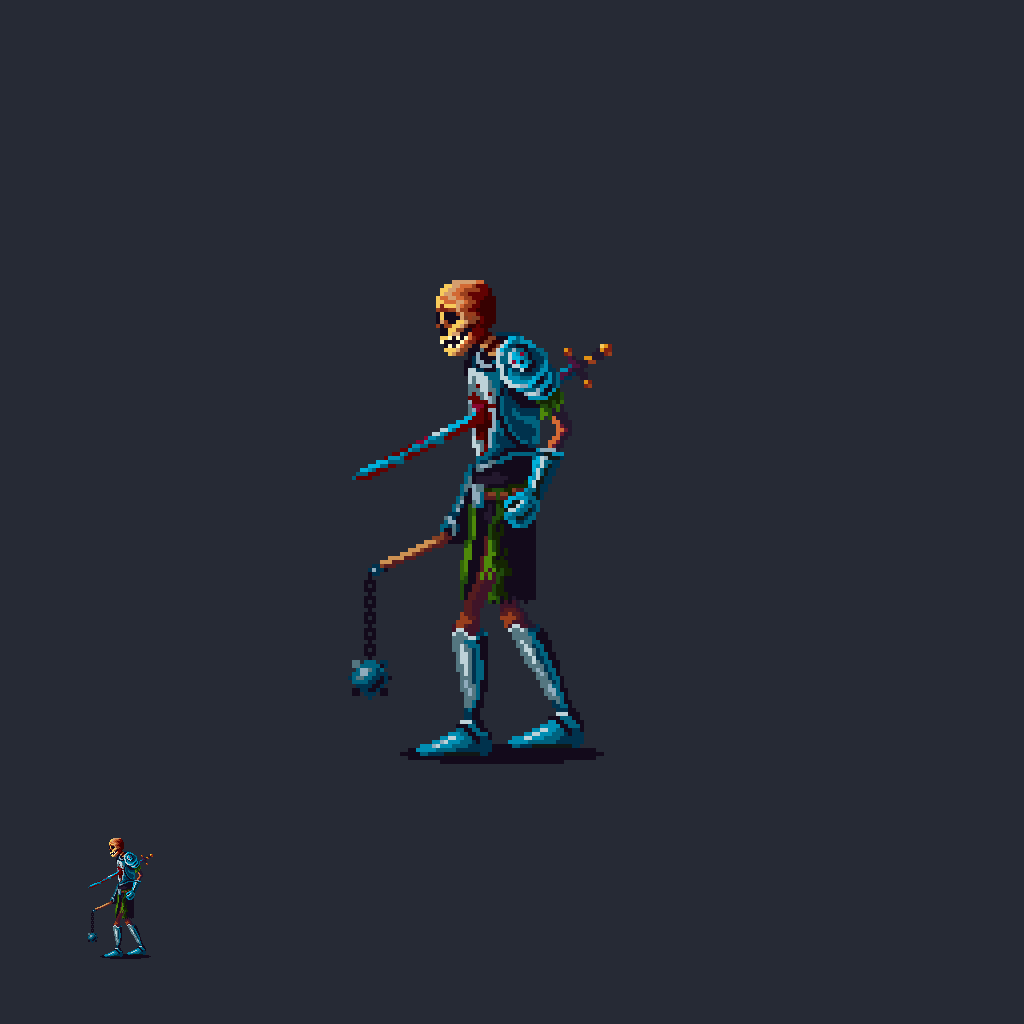 Skeleton Morgenstern Attack Animation @ PixelJoint.com