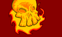 Flaming skull @ PixelJoint.com