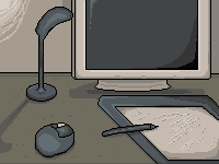 Computer desk. new version @ PixelJoint.com