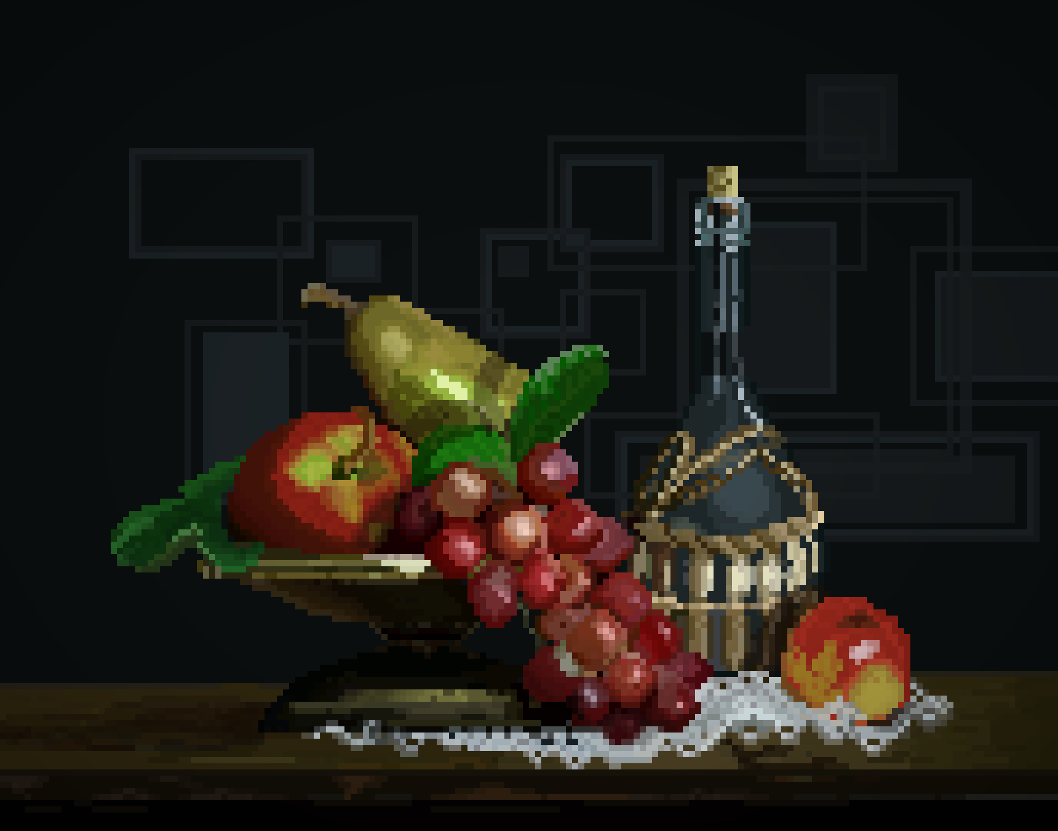Vintage still life with pears and wine @ PixelJoint.com