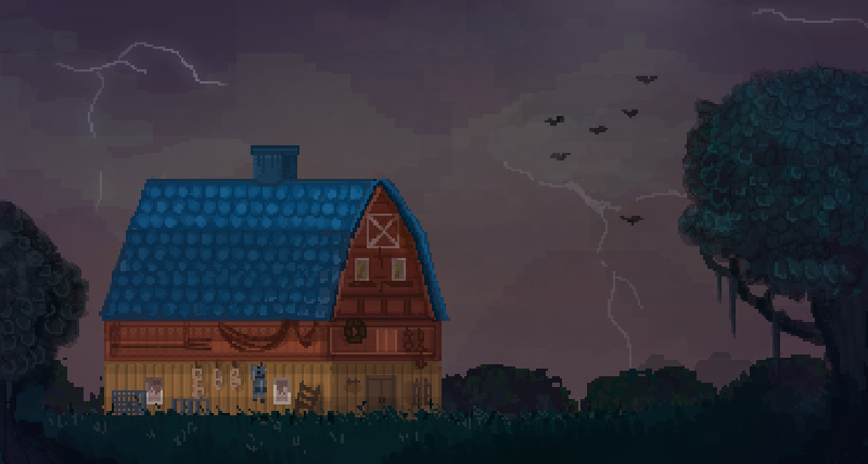 Teaser trailer opening pixel art scene @ PixelJoint.com