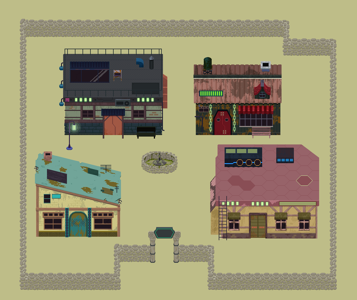 Dilapidated buildings @ PixelJoint.com