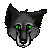 Green eyed wolf @ PixelJoint.com